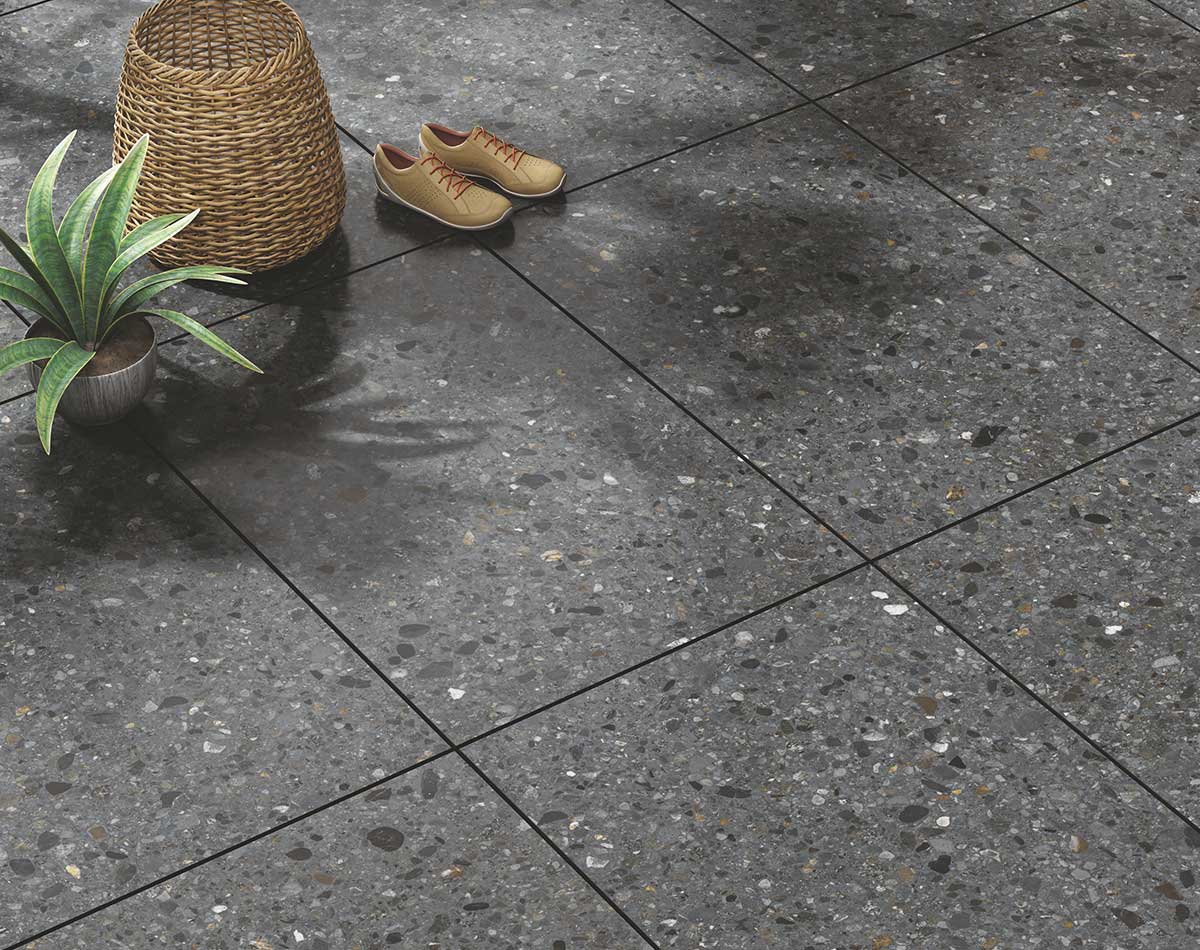 Cheppo Nero 400x400mm Black Rustic Tiles for Wall and Floor | Simpolo ...