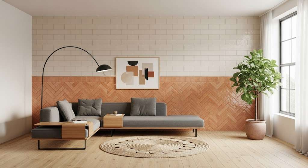 14+ Half Wall Tile Design Ideas for a Stylish Living Room